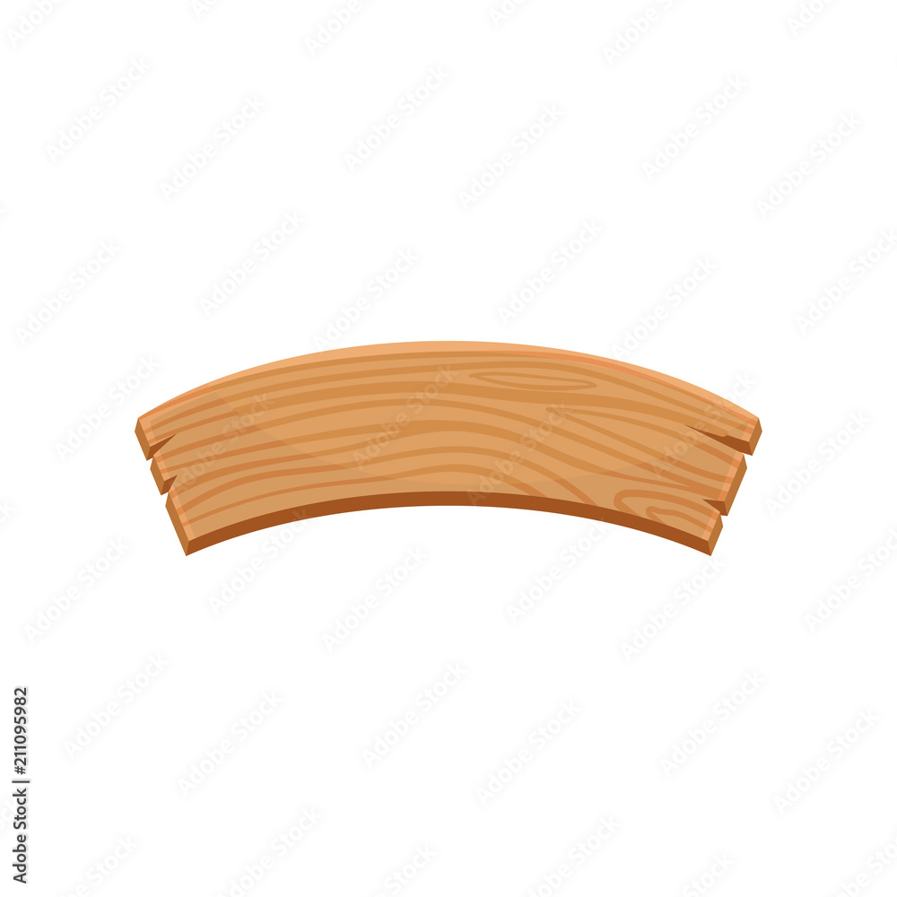 Curved wood panel with place for text. Wooden sign board with natural ...