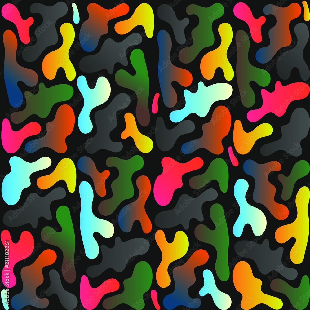 Seamless gradient vibrant colors texture army camouflage pattern vector ...