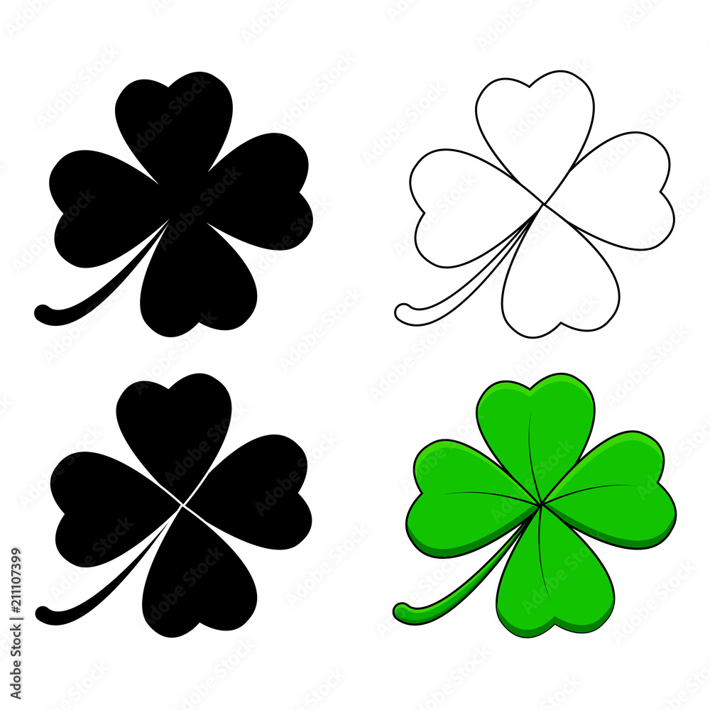 four leaf clover design isolated on white background Stock Vector ...