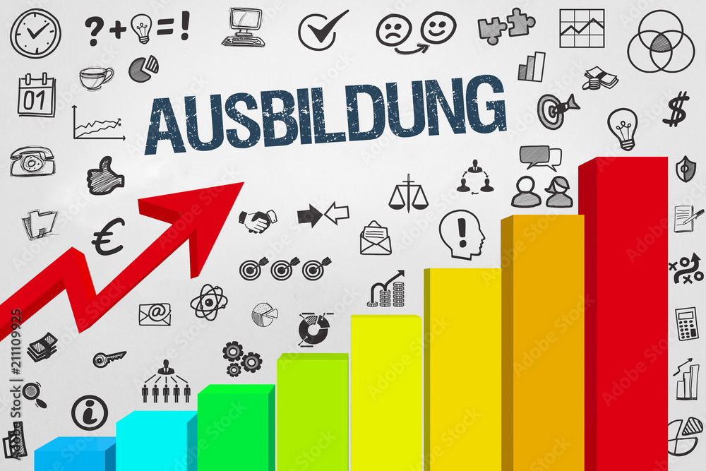 Ausbildung Diagramm mit Symbole Stock Illustration | Adobe Stock