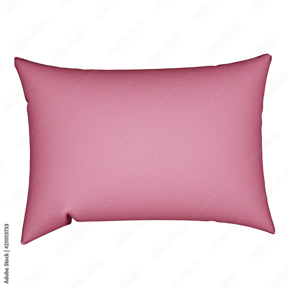 Pink 3d pillow. isolated on white background. Render model from the ...