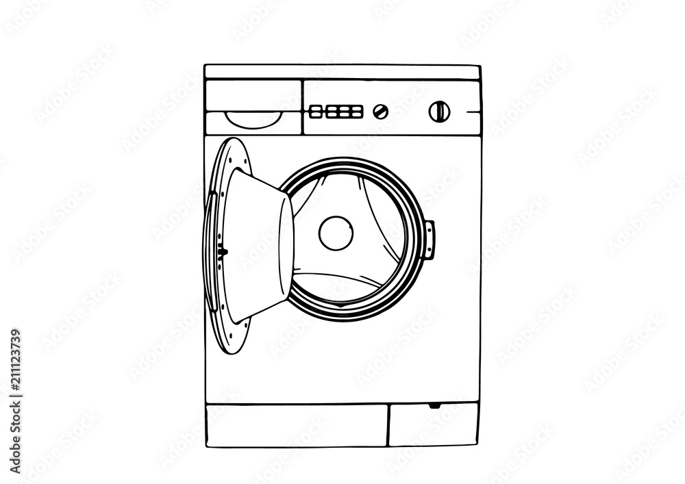 washing machine outline Stock Vector | Adobe Stock