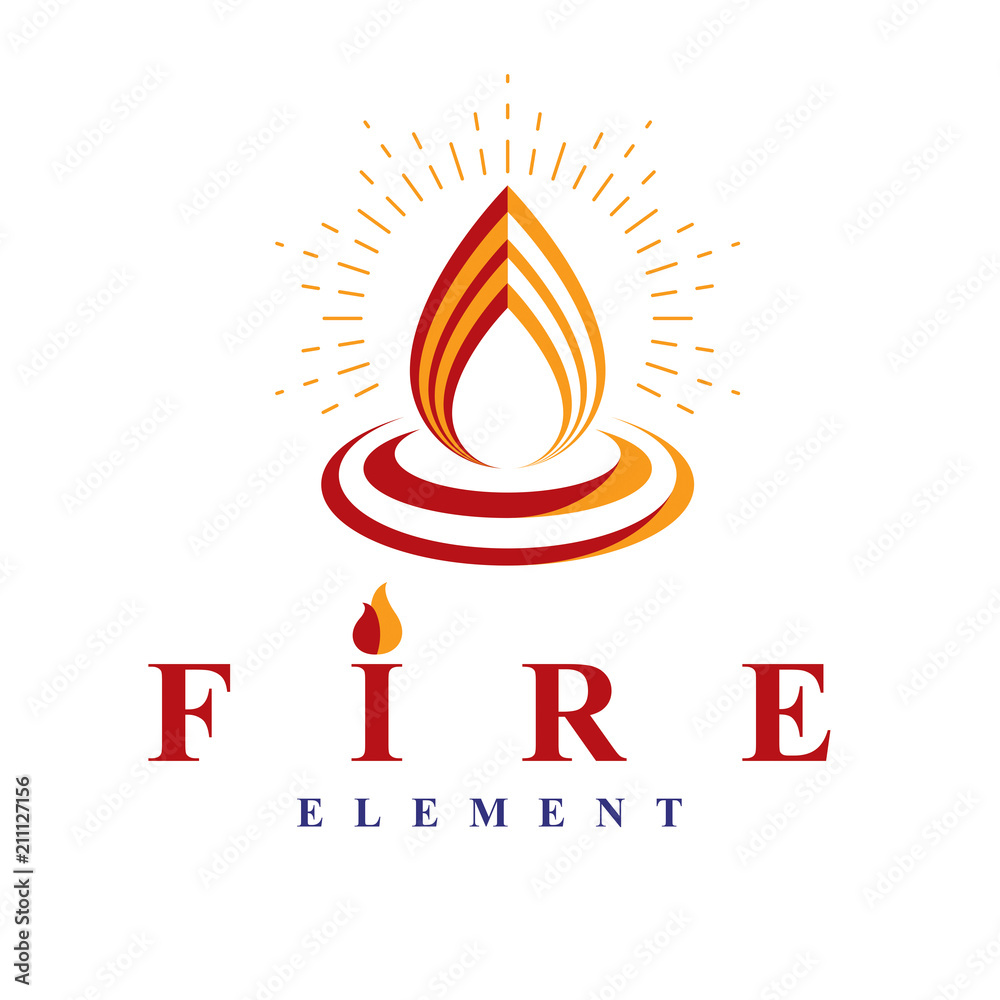 Fire element abstract logo for use as petrol corporate emblem. Oil and ...