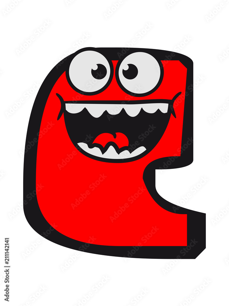 C buchstabe name schreiben cartoon comic gesicht lustig lebendig logo ...