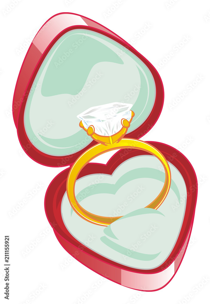 Engagement Ring In Box Clipart