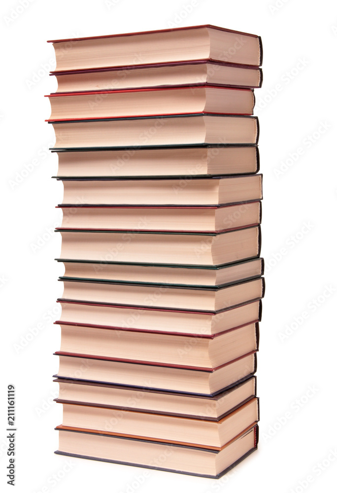 Stack of old paper books on a white background Stock Photo | Adobe Stock