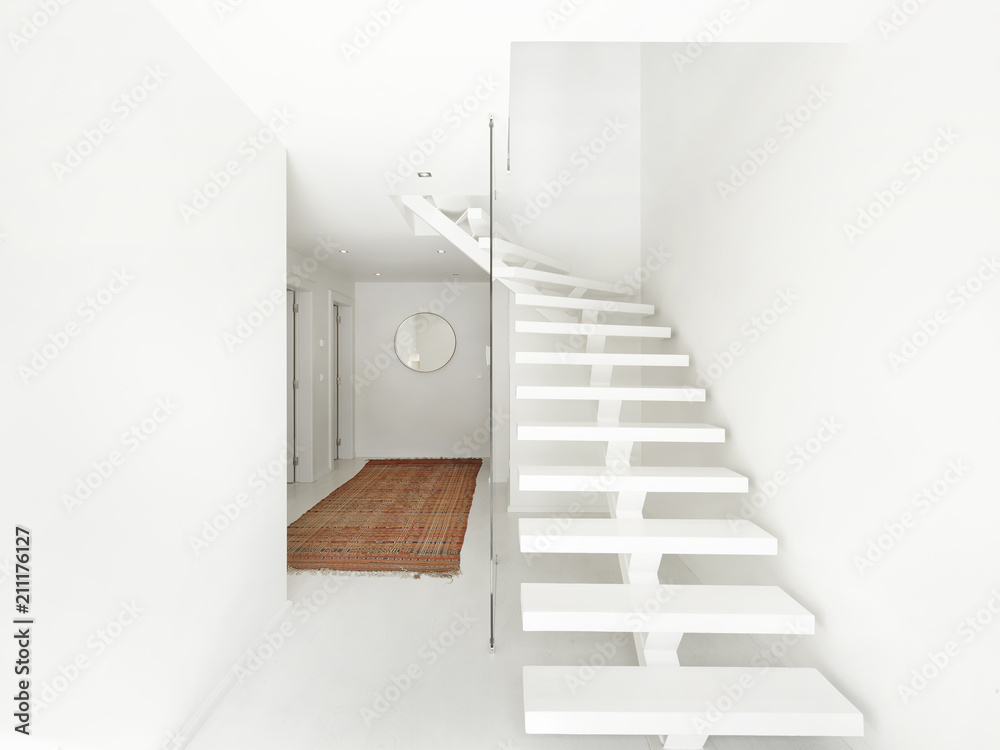 Interior de casa acesso piso superior Stock Photo | Adobe Stock