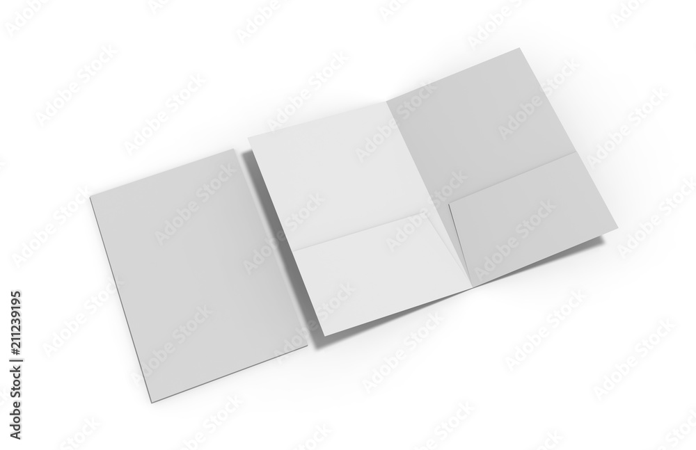 Blank white reinforced A4 single pocket folder on isolated white ...