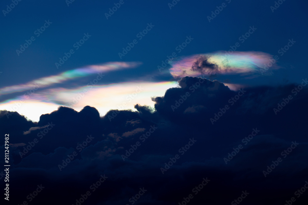 Cloud iridescence, diffraction phenomenon produce very vivid color and ...