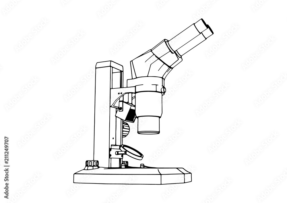 vector outline microscope Stock Vector | Adobe Stock