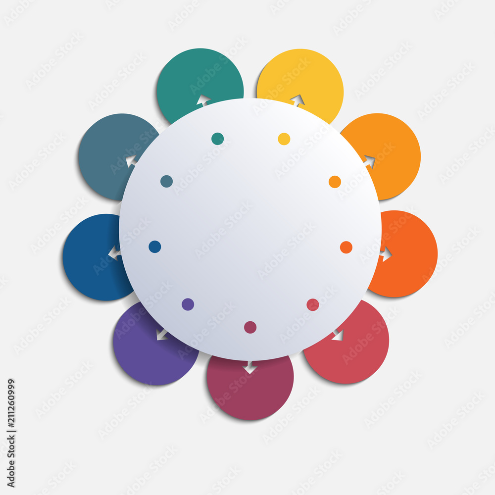 Beautiful flower colorful Template Infographics 9 positions to use for ...