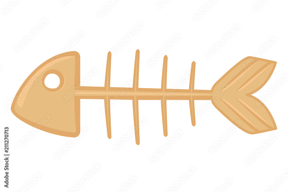 Cartoon fish skeleton Stock Vector | Adobe Stock