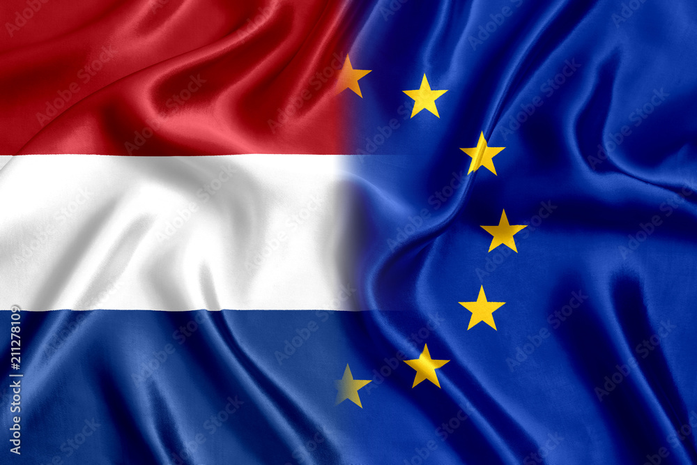 Flag of the Netherlands The European Union silk Stock Photo | Adobe Stock