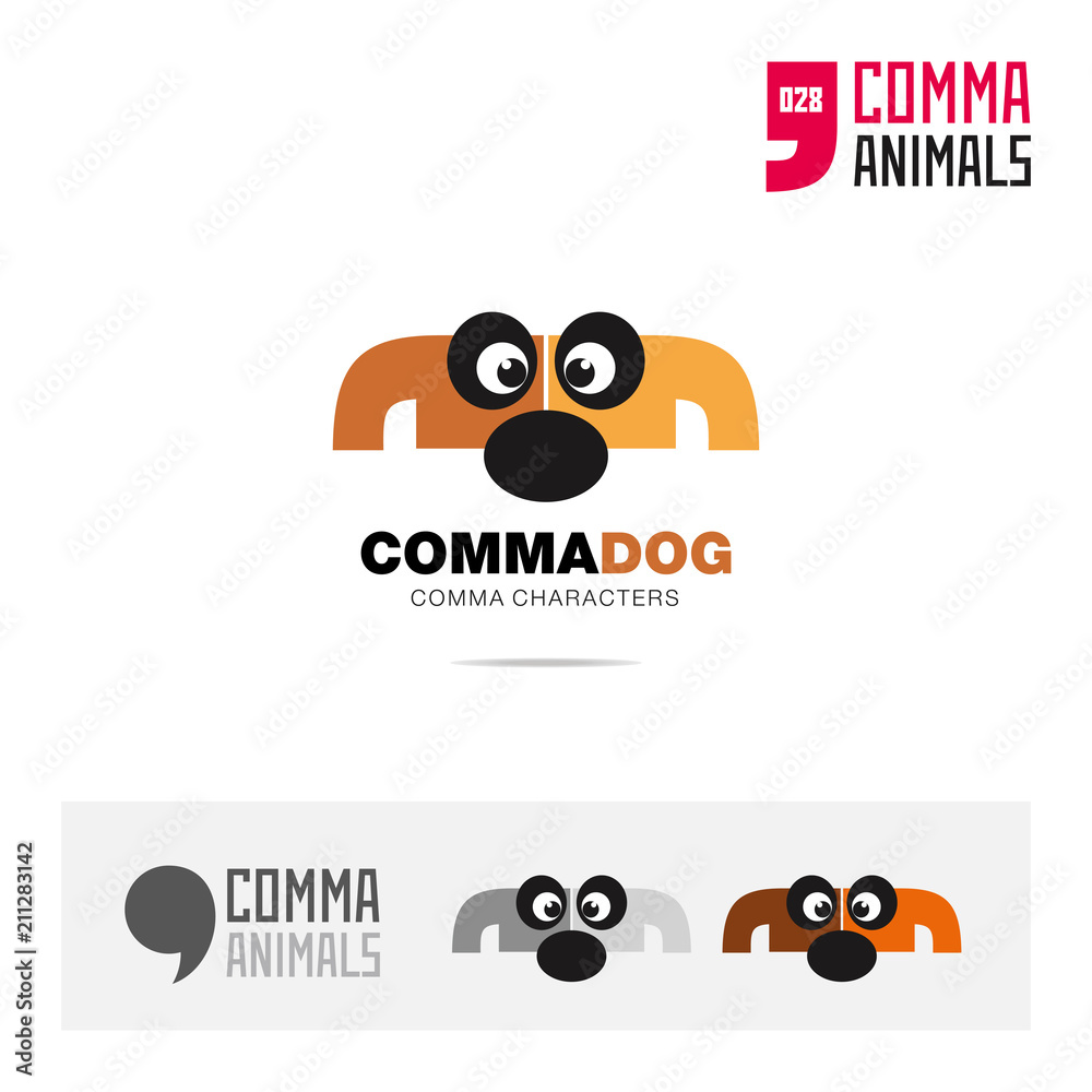 Dog animal concept icon set and modern brand identity logo template and ...