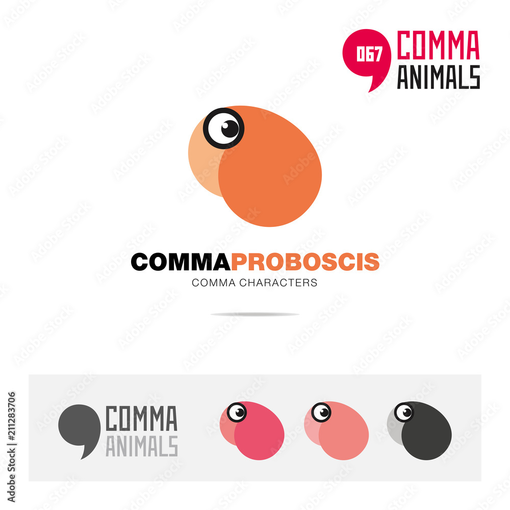 Proboscis animal concept icon set and modern brand identity logo ...
