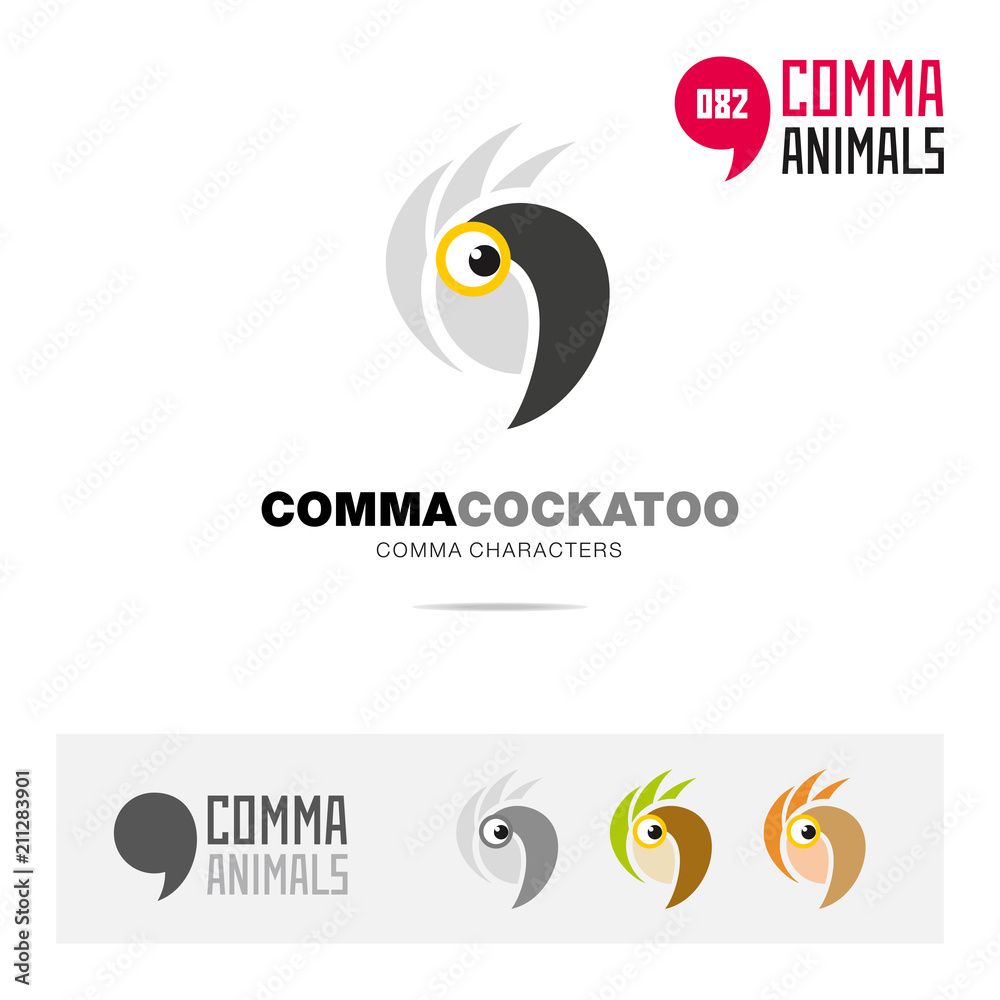 Cockatoo bird concept icon set and modern brand identity logo template ...