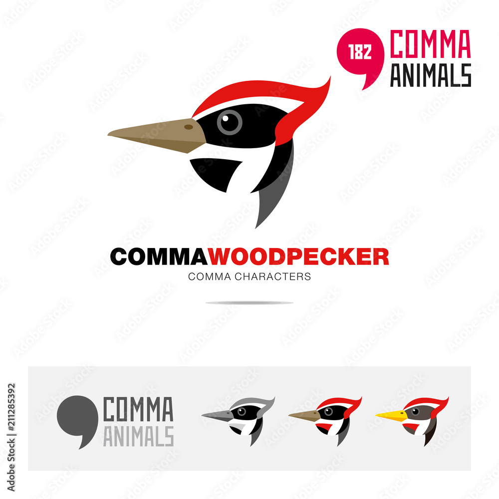 Woodpecker bird concept icon set and modern brand identity logo ...
