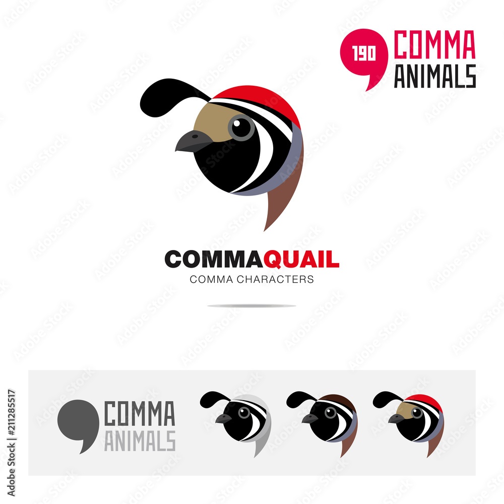 Quail bird concept icon set and modern brand identity logo template and ...