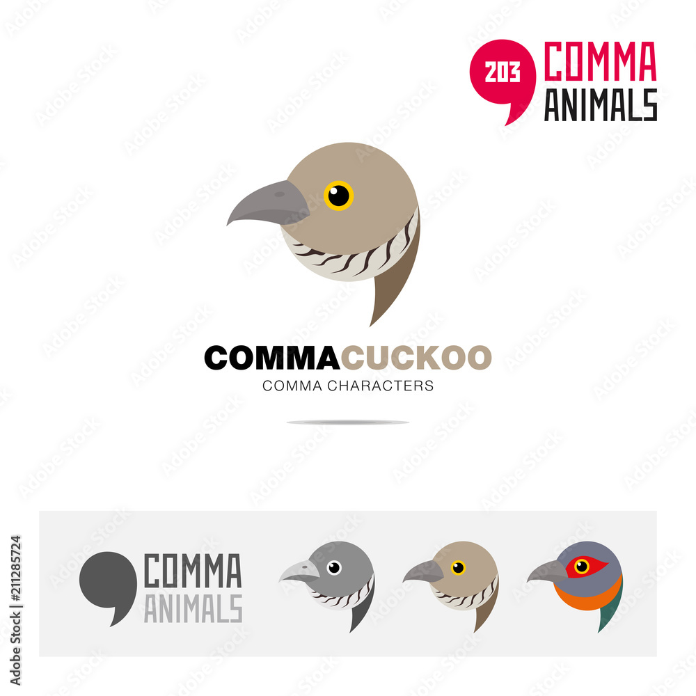 Cuckoo bird concept icon set and modern brand identity logo template ...