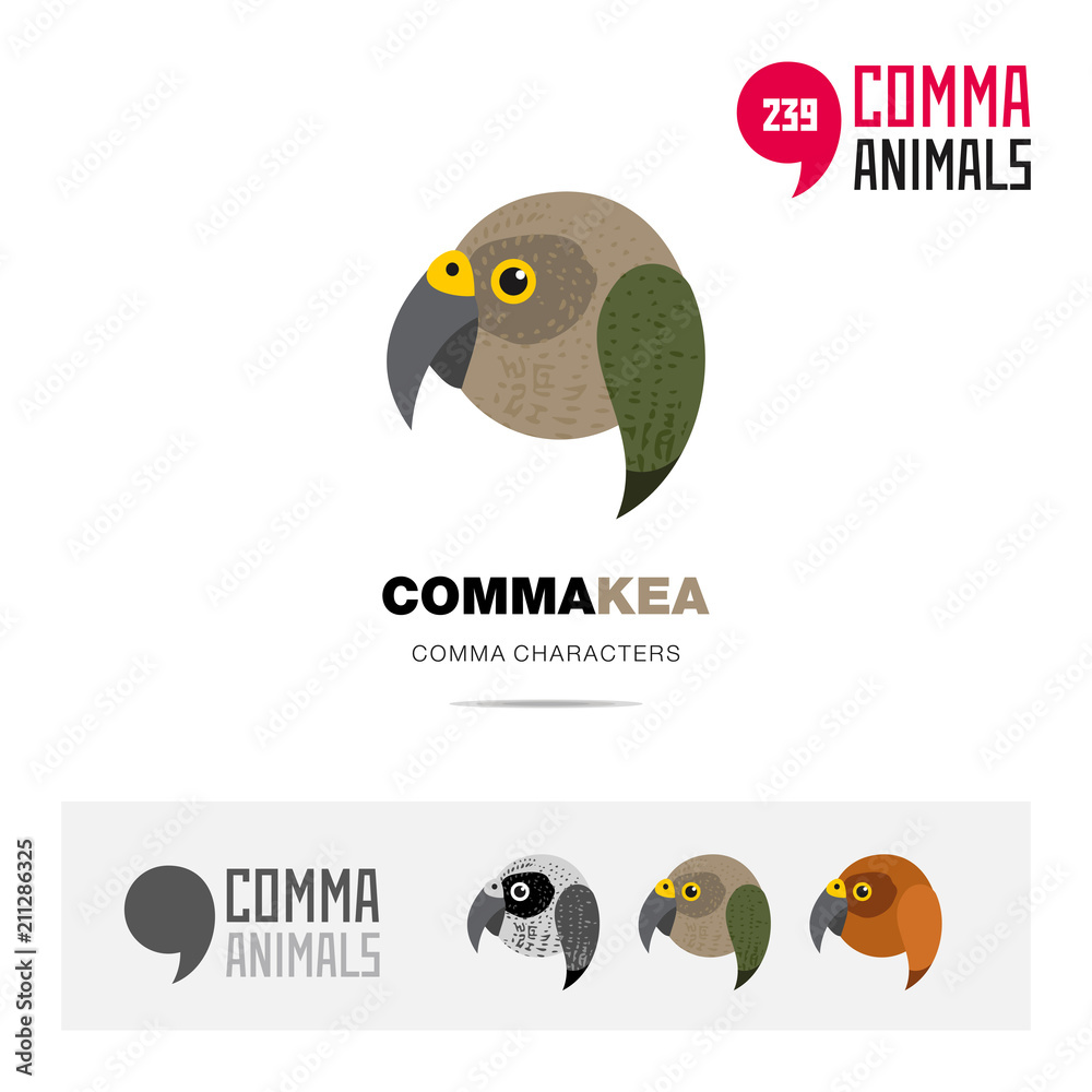 Kea bird concept icon set and modern brand identity logo template and ...