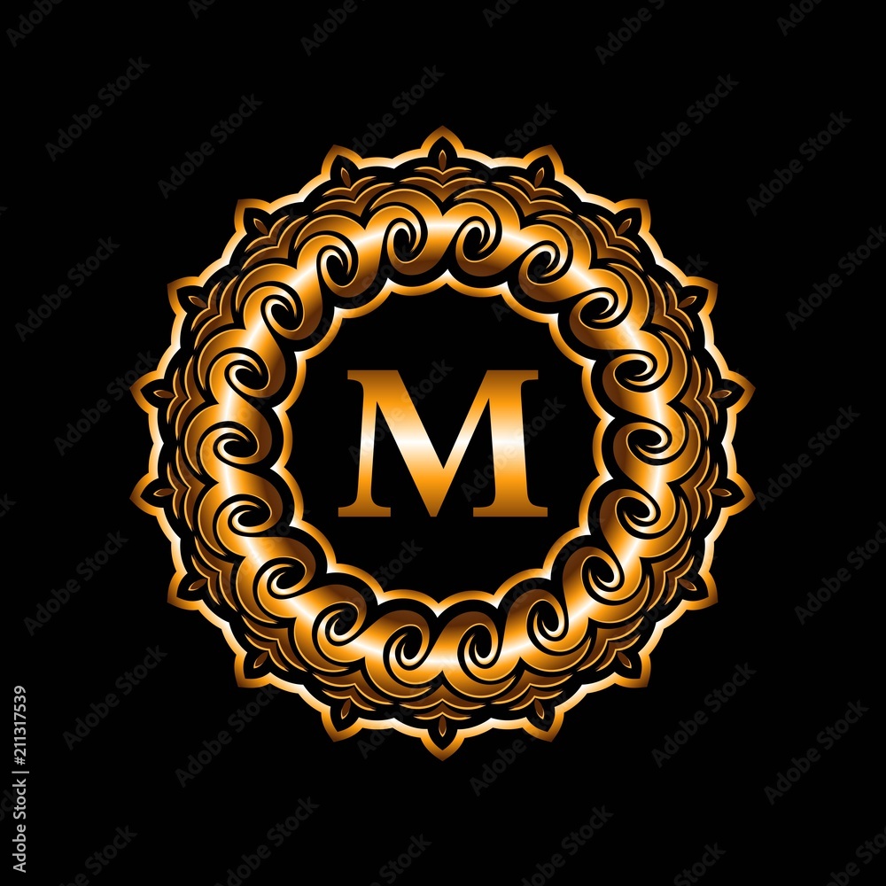 Luxury Letter M Crest Logo Stock Vector | Adobe Stock