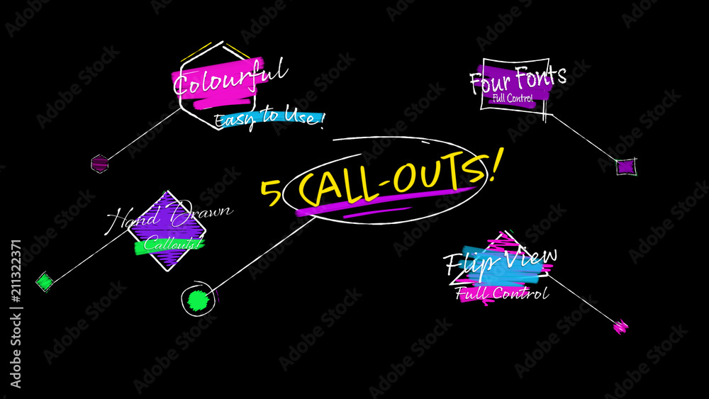 Colorful Sketchy Callouts Stock Template | Adobe Stock