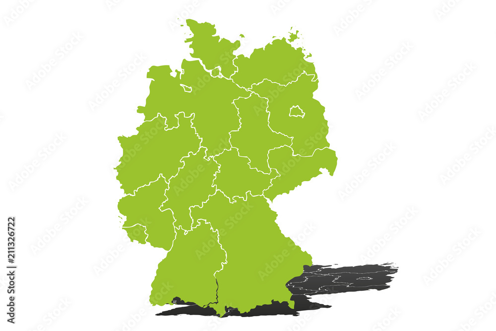 Mapa verde de Alemania. Stock Vector | Adobe Stock
