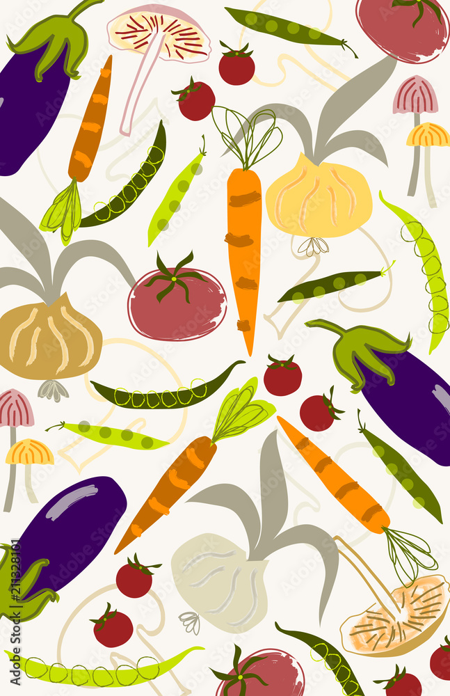 Vegetable vector illustration. Hand drawn vegetables for backgrounds ...