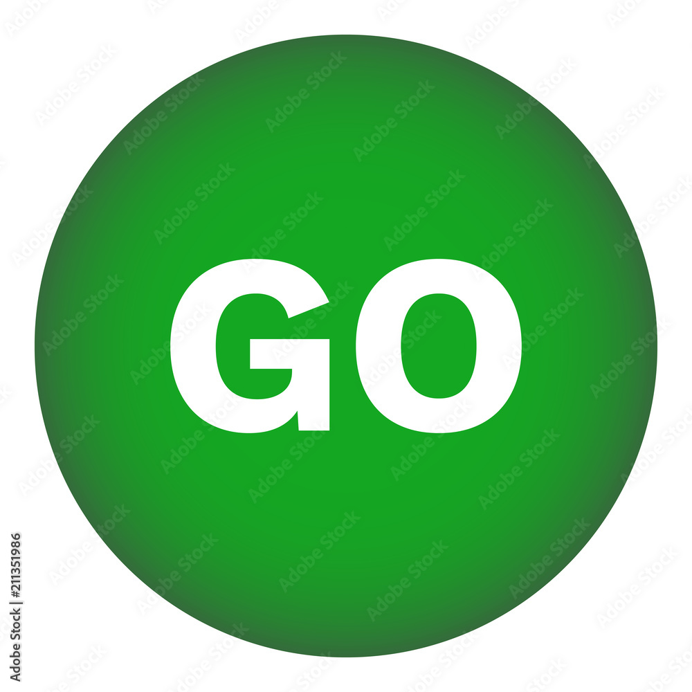 GO button. Green. Vector icon. Stock Vector | Adobe Stock