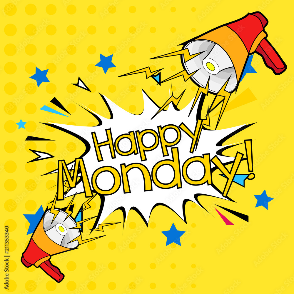 Happy monday, beautiful greeting card background or banner Stock ...