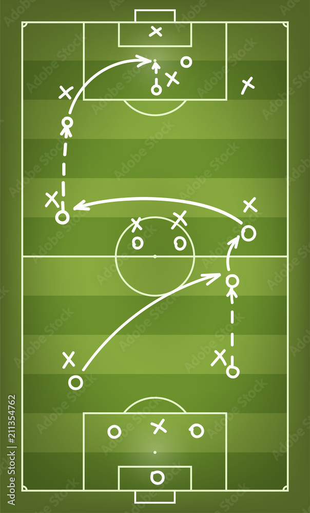 Football match strategy scheme. Vector illustration Stock Vector ...