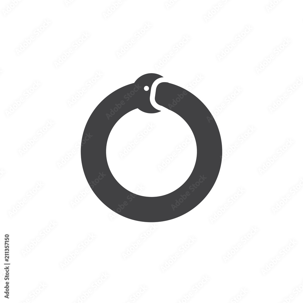 Ouroboros snake vector icon. filled flat sign for mobile concept and ...