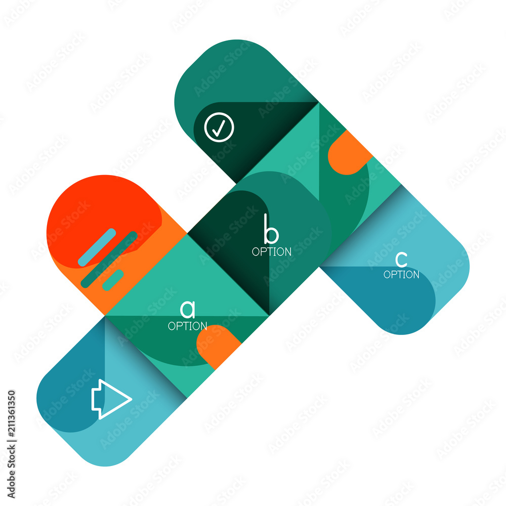 Infographics option and step by step in rounded squares, element of ...