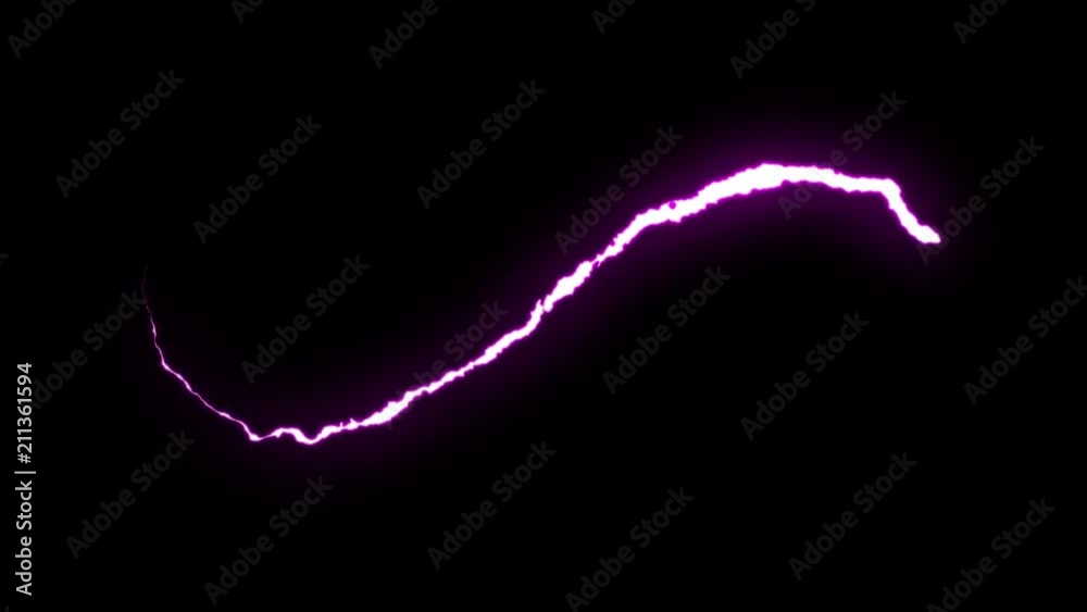loopable PURPLE neon Lightning bolt infinity symbol shape flight on ...