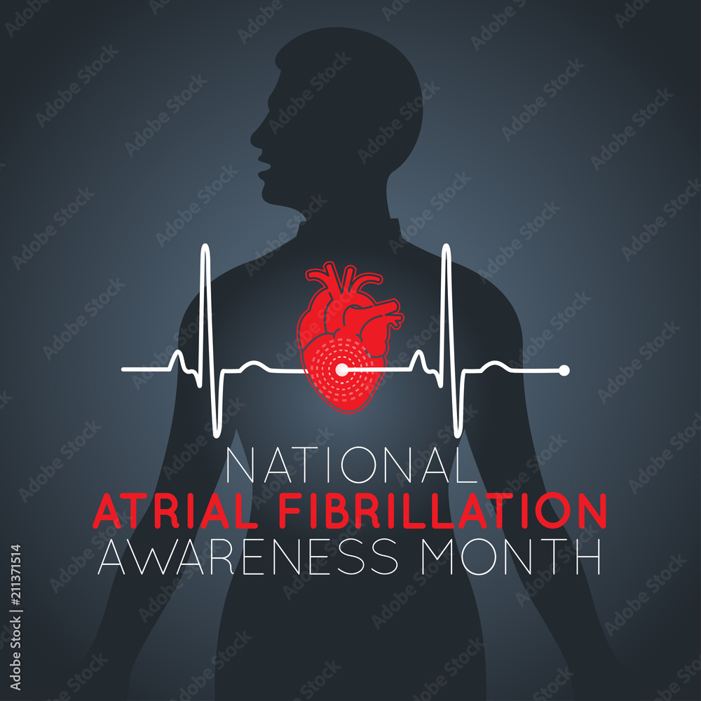 National Atrial Fibrillation Awareness Month vector logo icon ...