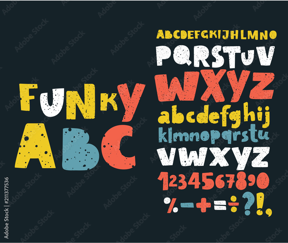 Vetor de Hand draw doodle abc, alphabet grunge scratch type font vector ...