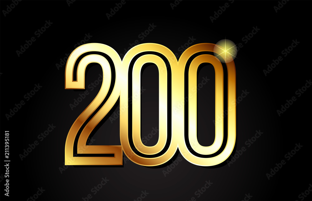 gold number 200 logo icon design Stock Vector | Adobe Stock