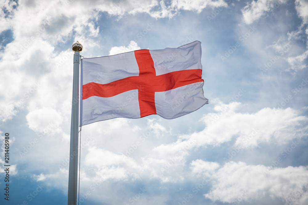 Flag of Saint George/ National England Flag of Saint George on sky ...