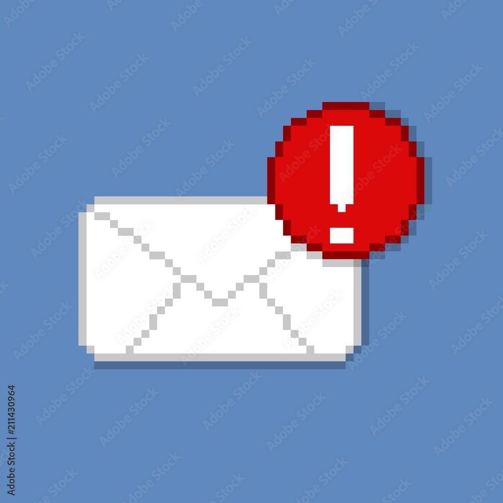 email icon pixel art Stock Illustration | Adobe Stock