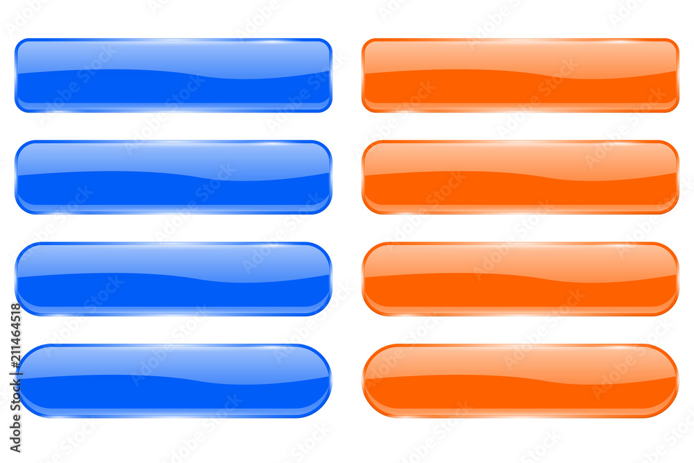 Blue Rectangle Button Icon