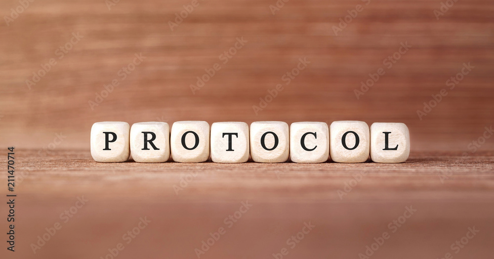 Word PROTOCOL made with wood building blocks Stock Photo | Adobe Stock