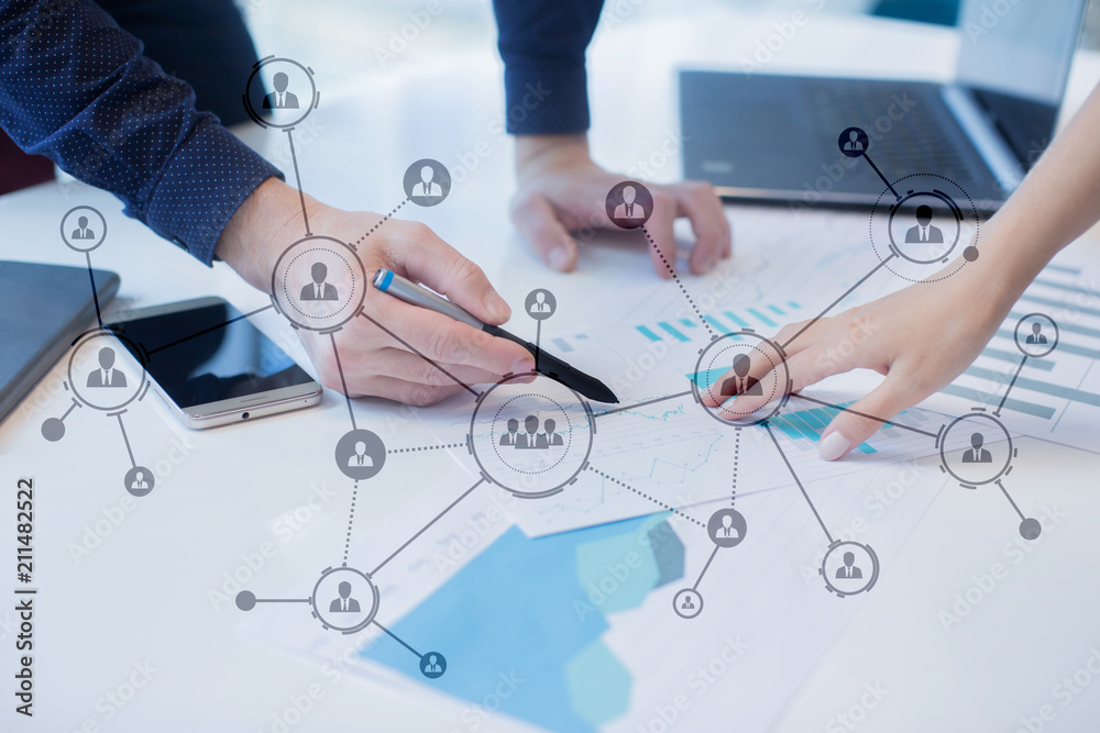 Organisation structure. People's social network. Business and ...