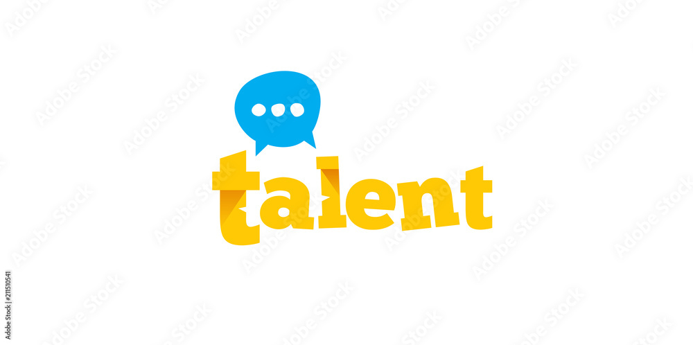 Vector talent logo with conversation dots, conversation, headhunting ...
