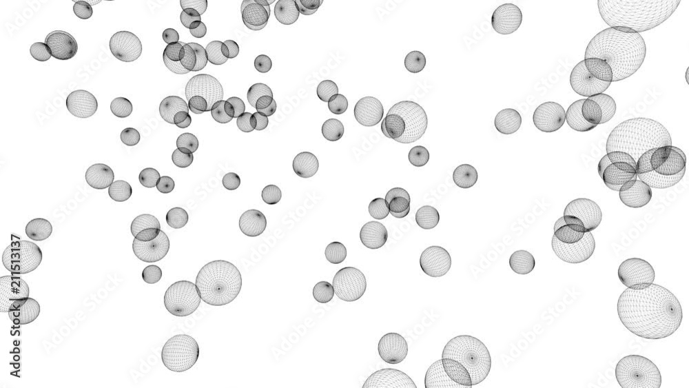 Vidéo Stock The skeletons of balls fly and jump on a white background ...