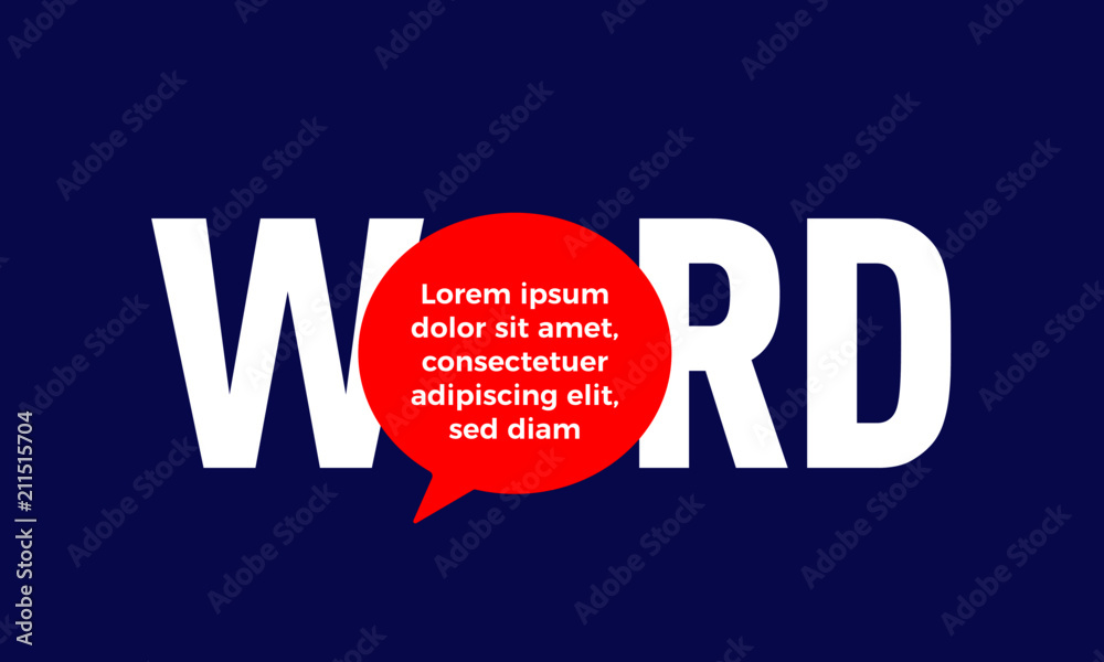 Describe WORD with Textbox Template. Word Typography call out speech ...