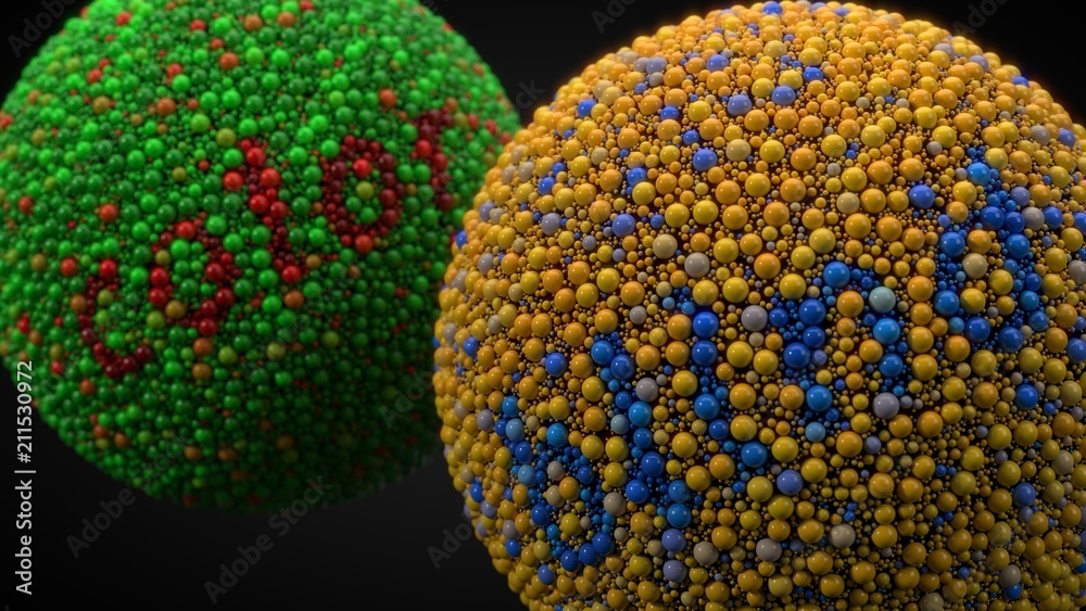 color blindness test with spheres. 3d illustration Stock Illustration ...