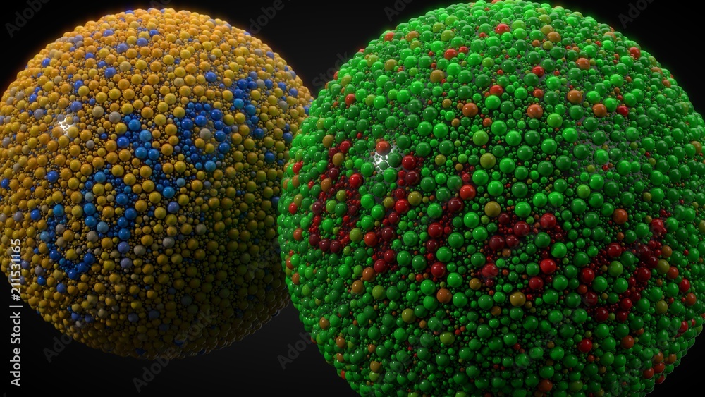 color blindness test with spheres. 3d illustration Stock Illustration ...