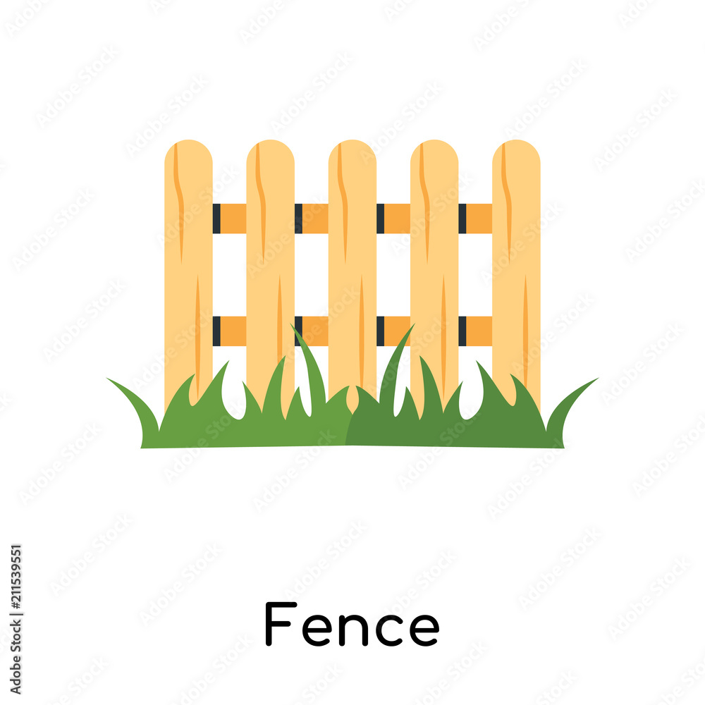 Fence icon vector sign and symbol isolated on white background, Fence ...