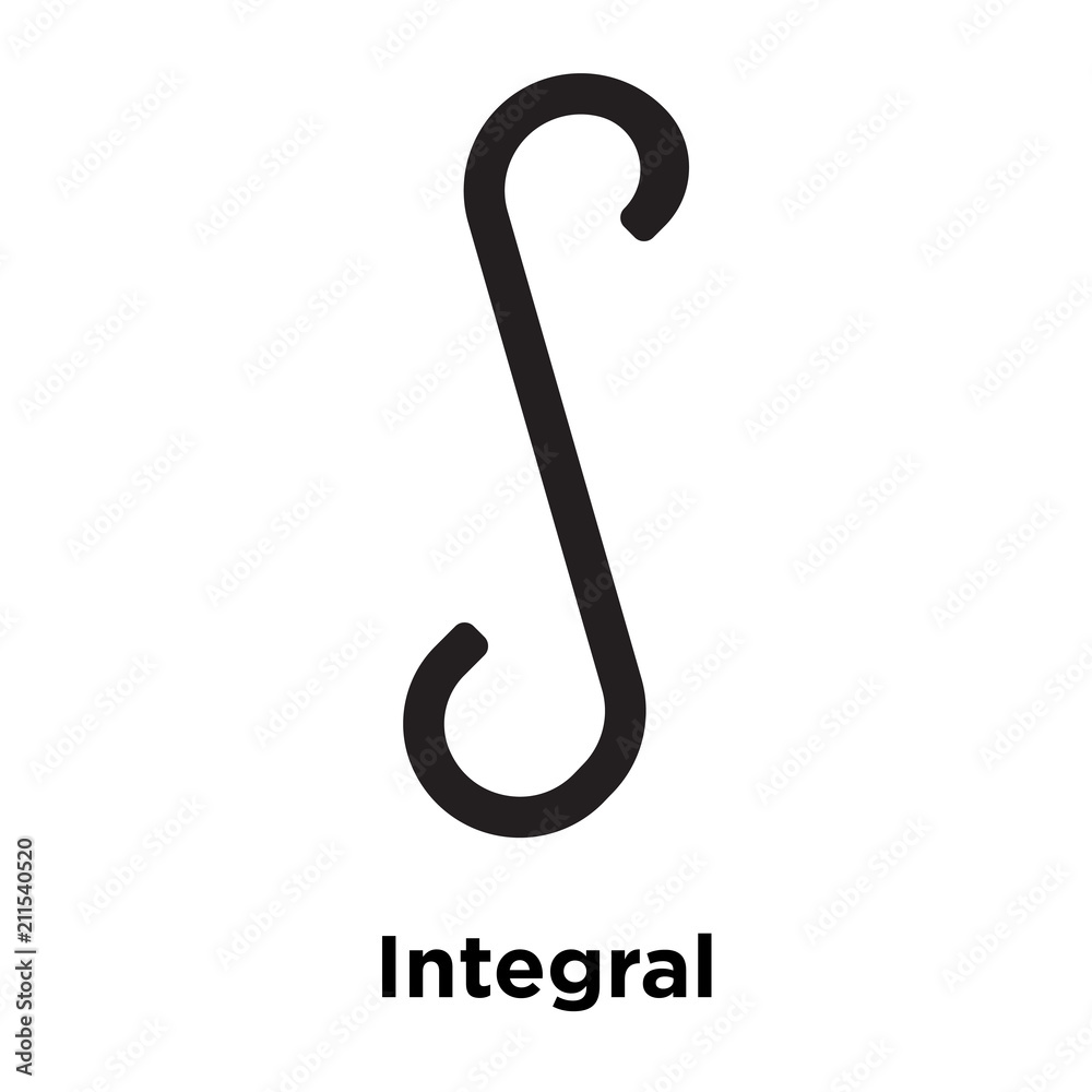 Integral sign icon vector sign and symbol isolated on white background ...