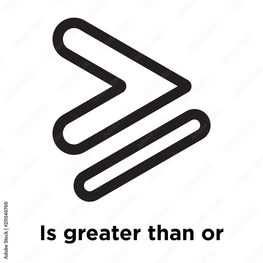 Is greater than or equal to symbol icon vector sign and symbol isolated ...